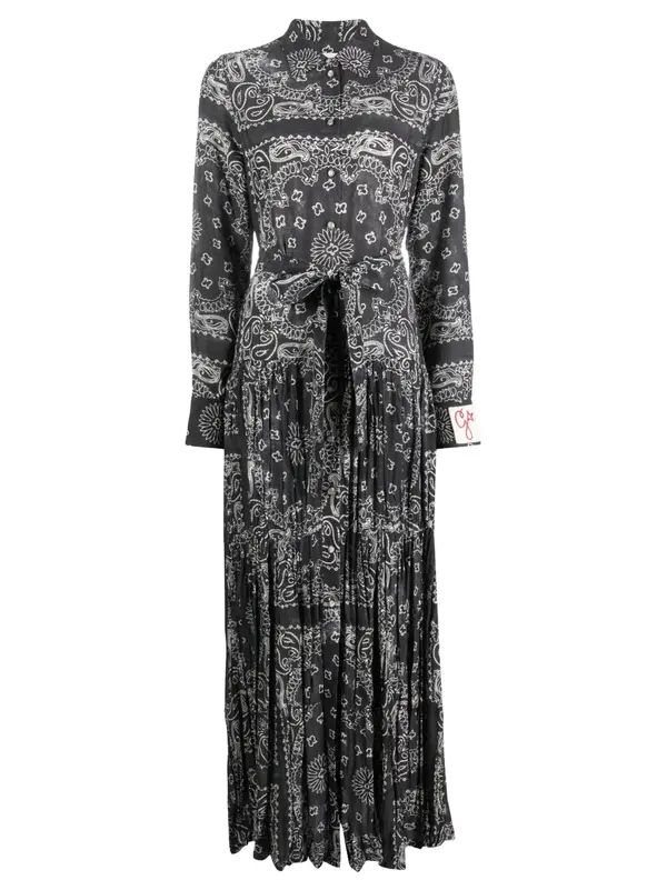 GOLDEN GOOSE Paisley-print Maxi Shirt Dress - Grey