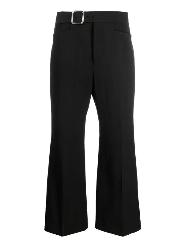 JIL SANDER Belted Cropped Trousers - Black