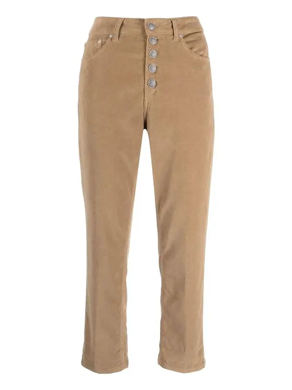 DONDUP Mid-rise Cropped Trousers - Neutrals