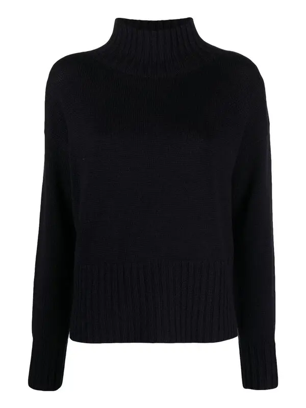 DRUMOHR Roll-neck Merino Wool Sweater - Blue