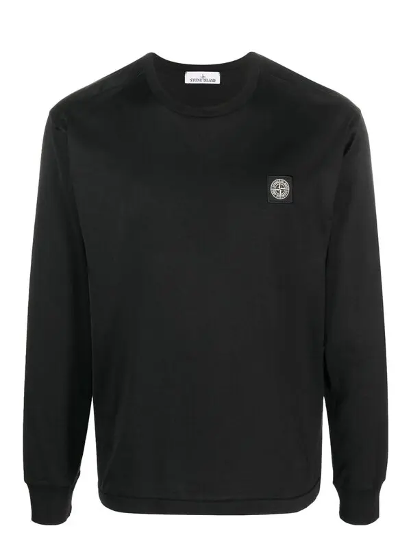 Stone Island Compass-patch Long-sleeve T-shirt - Black