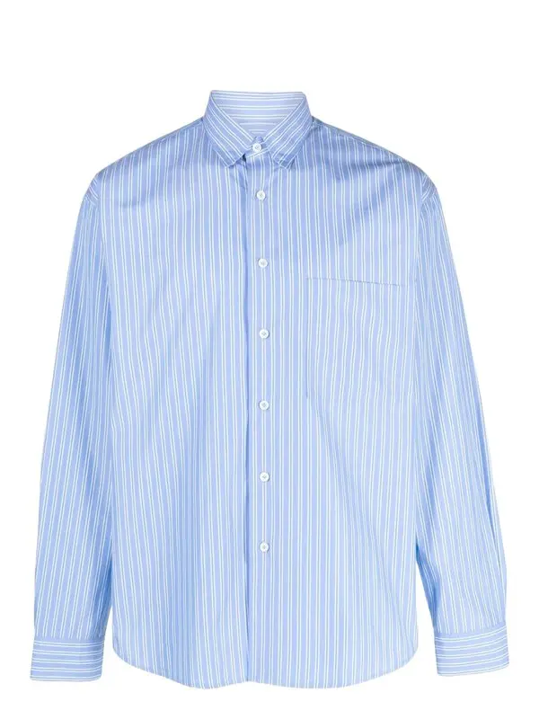 LANVIN Striped Long-sleeve Shirt - Blue