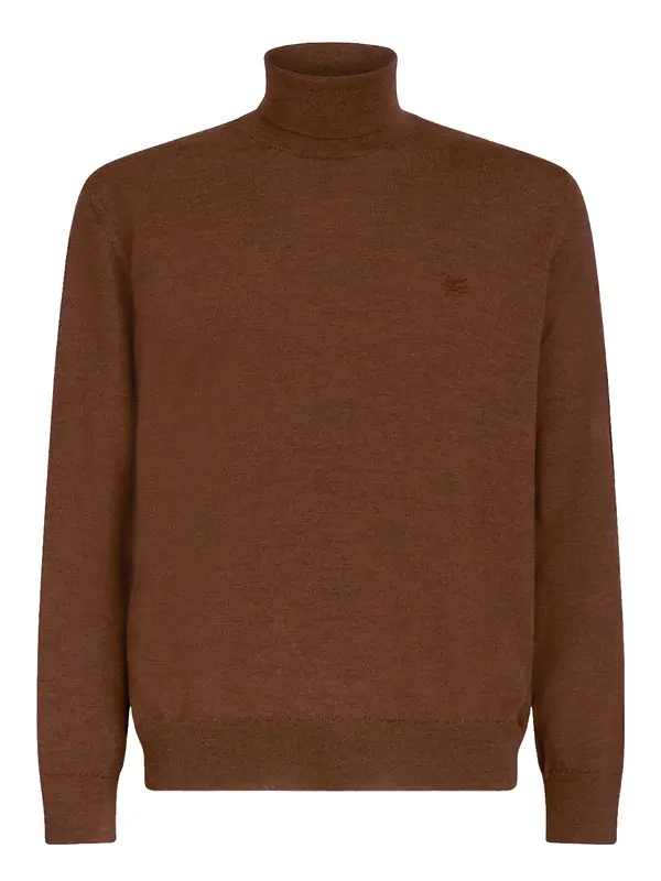 Etro Roll-neck Virgin Wool Jumper - Brown