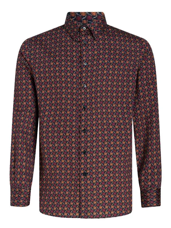 Etro Graphic-print Cotton Shirt - Red