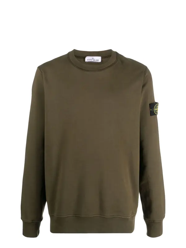 Stone Island Compass-patch Cotton Sweatshirt - Green