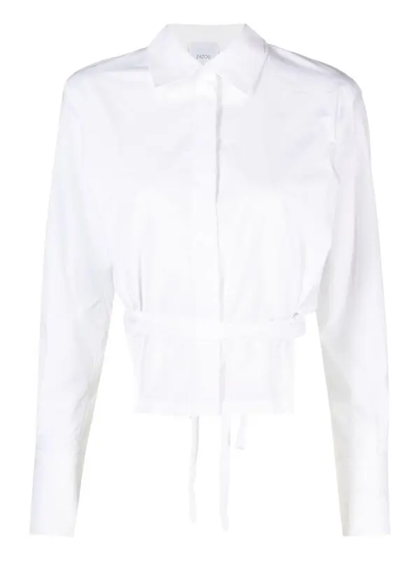 Patou Cropped Cut-out Shirt - White