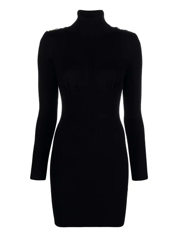 Elisabetta Franchi Knitted Mini Dress - Black