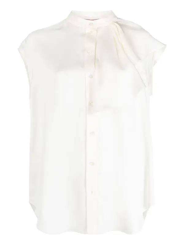 Alexander McQueen Sleeveless Ruffled Blouse - White