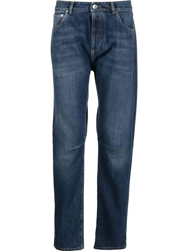 Brunello Cucinelli Mid-rise Straight-leg Jeans - Blue