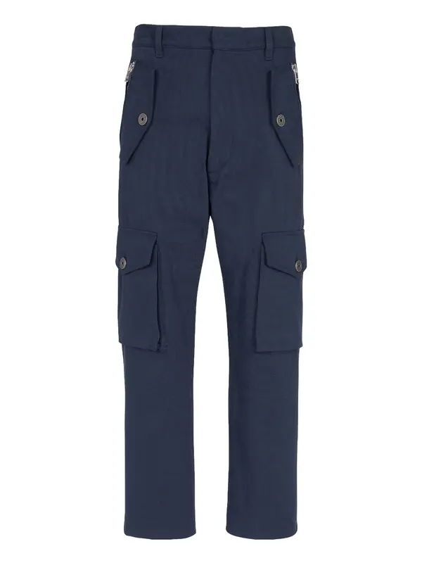 Balmain Cargo Cropped Trousers - Blue