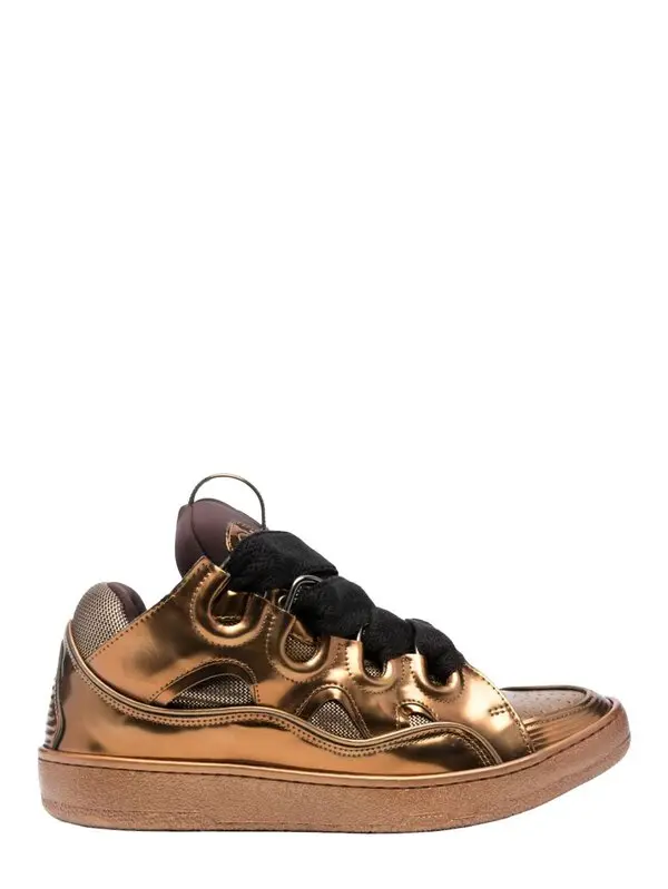 LANVIN Curb Lace-up Sneakers - Brown