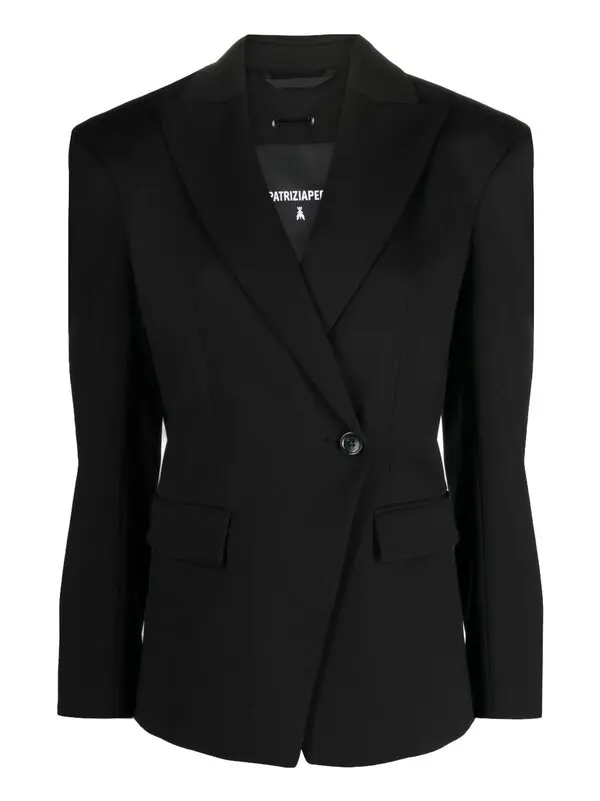 Patrizia Pepe Peak-lapels Double-breasted Blazer - Black