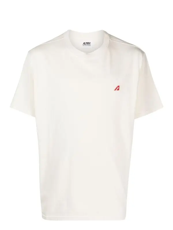AUTRY Logo-patch Cotton T-shirt - White