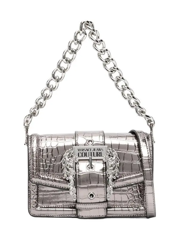 Versace Baroque Buckle Crossbody Bag - Silver