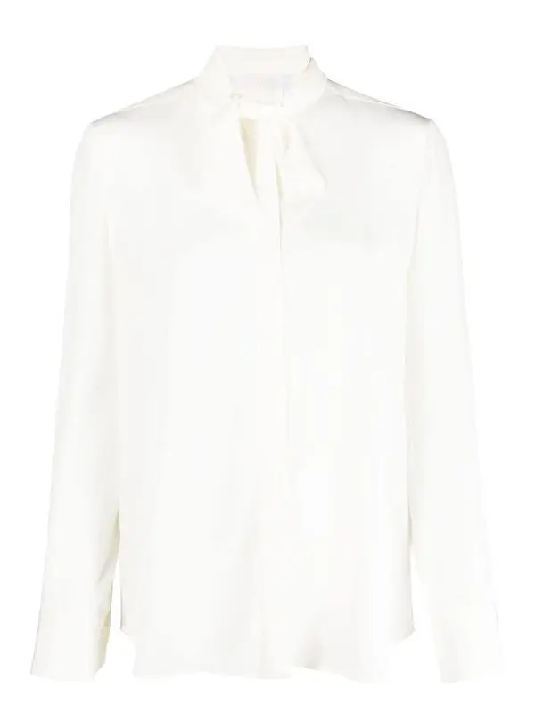 Chloé Tie-strap Silk Shirt - Neutrals
