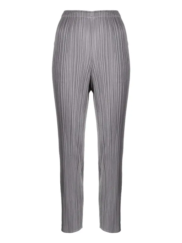 Issey Miyake Plissé Cropped Trousers - Grey