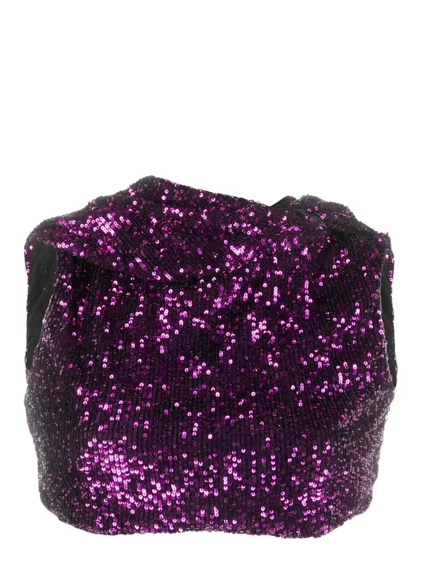 Nervi Sequin-embellished Crop Top - Purple