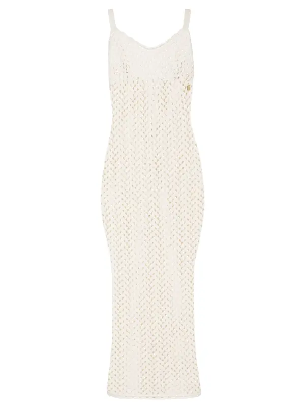 Dolce & Gabbana Crochet-knit Midi Dress - Neutrals
