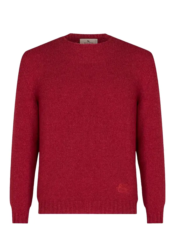 Etro Logo-embroidered Cashmere Jumper - Red