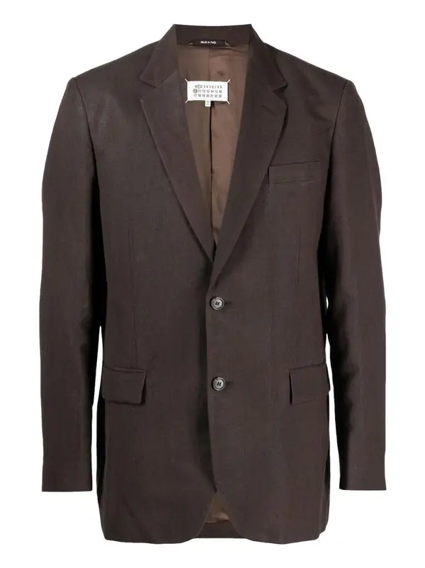 MAISON MARGIELA Notched-lapels Single-breasted Blazer - Brown