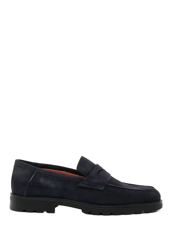 Santoni Almond-toe Penny Loafers - Blue