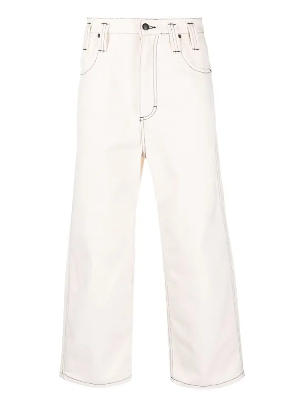 Eckhaus Latta Wide-leg Cropped Trousers - Neutrals