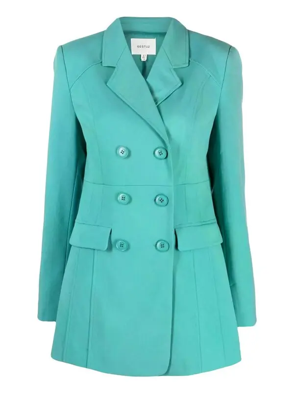 GESTUZ Caisagz Double-breasted Blazer - Green