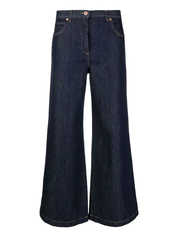 Aspesi Wide Leg Flare Jeans - Blue