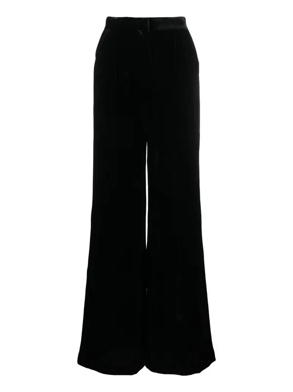Alberta Ferretti Velvet Palazzo Trousers - Black