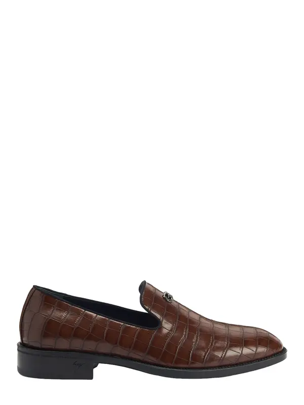 GIUSEPPE ZANOTTI Imrham Crocodile-effect Loafers - Brown
