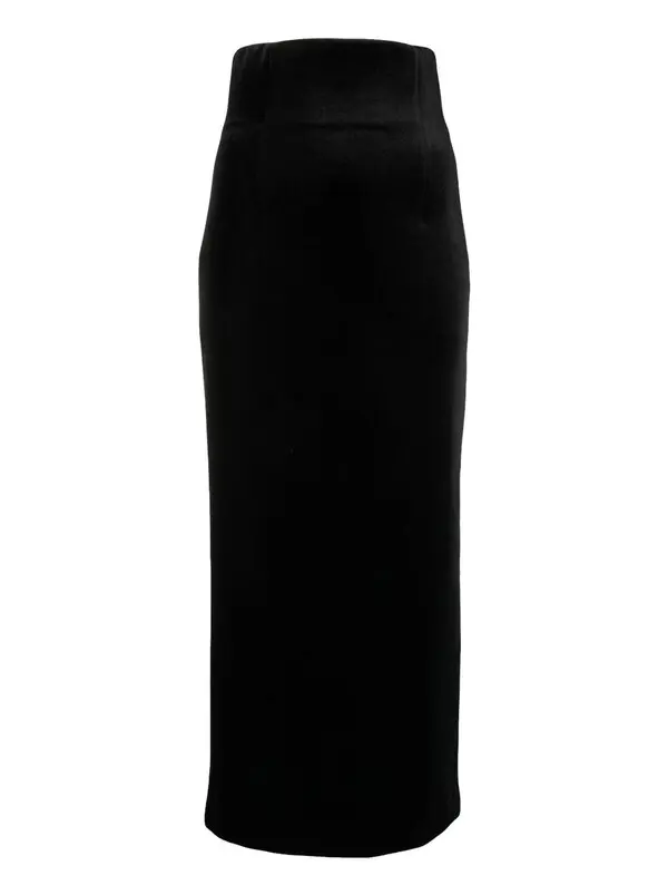 Philosophy Di Lorenzo Serafini Stretch Velvet Straight Skirt - Black