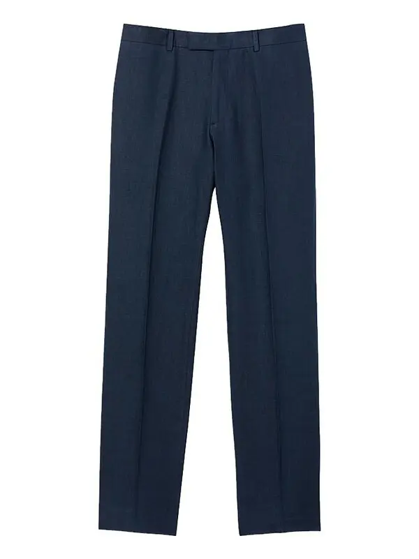 Sandro Slim Fit Linen Pants - Navy Blue