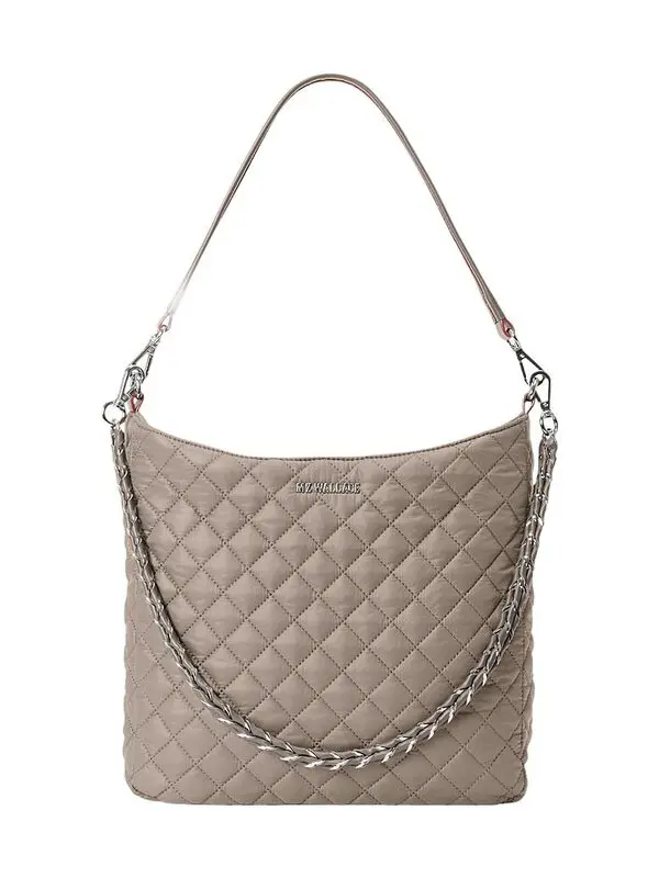 Mz Wallace Crosby Hobo Crossbody Bag - Morning Dove/silver