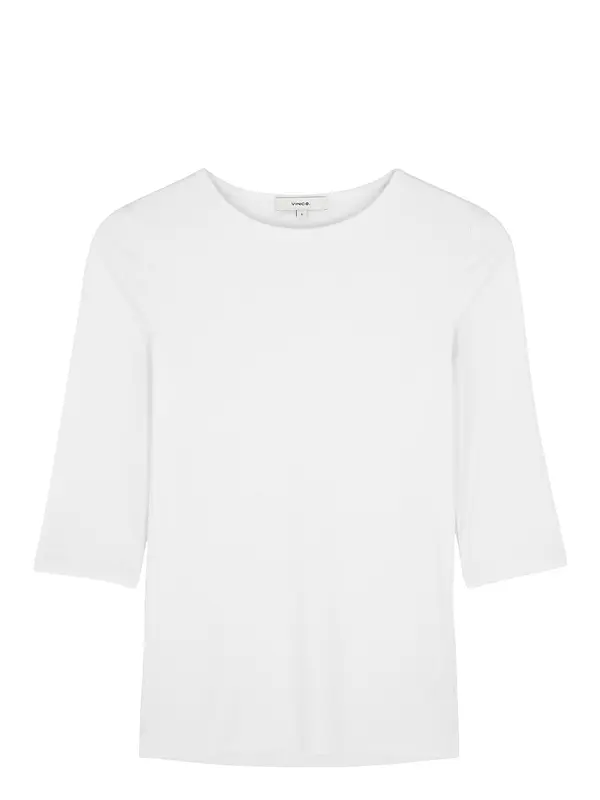 Vince Ribbed Stretch-jersey Top - White