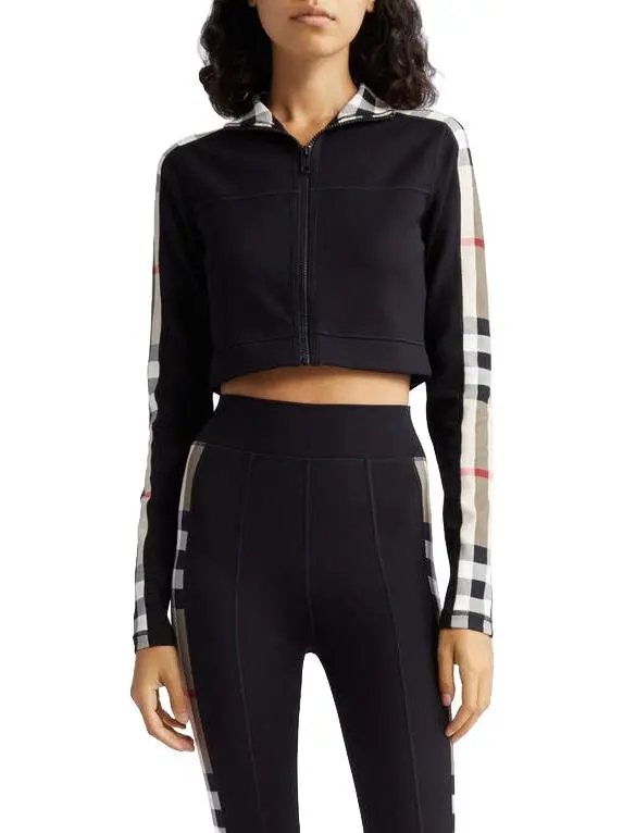 Burberry Cynthia Crop Zip-up Top - Black