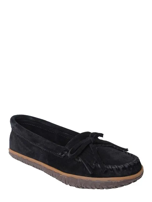 Minnetonka Kilty Tread Slipper - Black