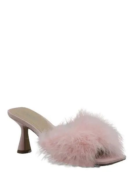 Charles By Charles David Pazazz Feathered Slide Sandal - Pink