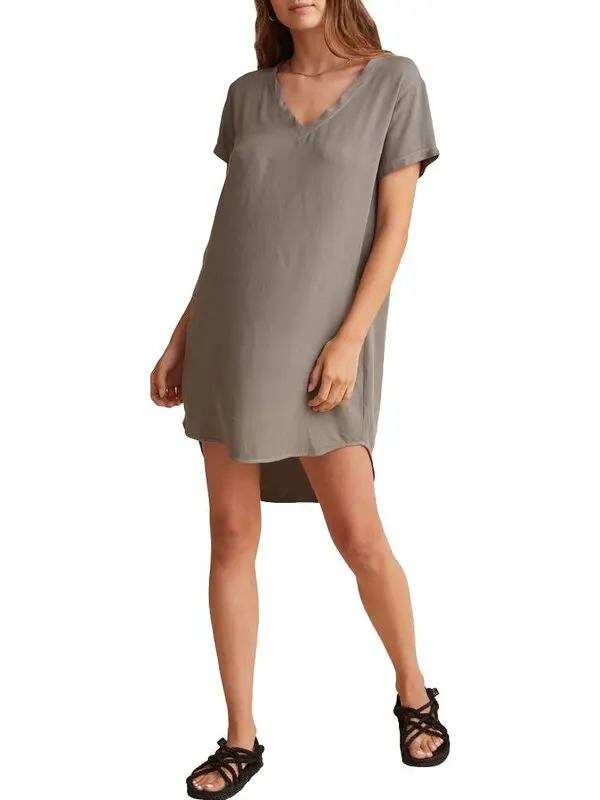 Bella Dahl V-neck T-shirt Dress - Soft Army