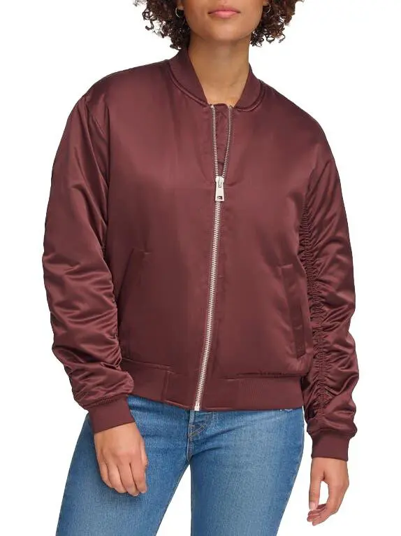 LEVI'S Oversized Satin Bomber Jacket - Decadent Chocolate