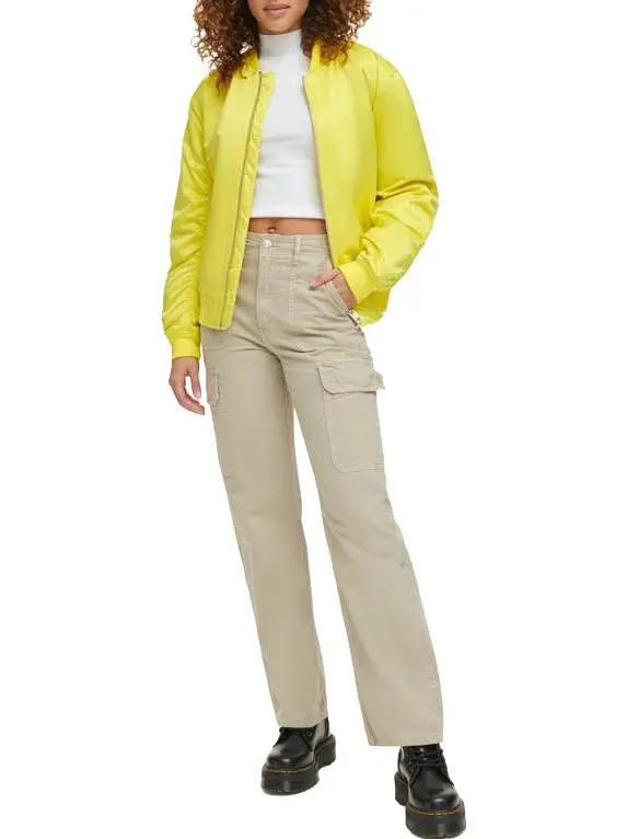 LEVI'S Oversize Bomber Jacket - Yellow Green Sheen
