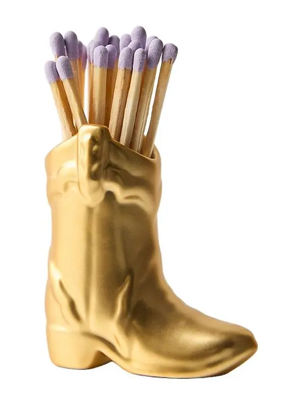PADDYWAX Cowboy Boot Matches - Gold Ceramic