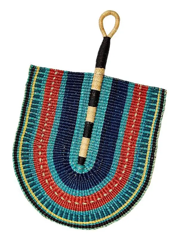 ALL ACROSS AFRICA Handwoven Desert Fan - Sky Blue