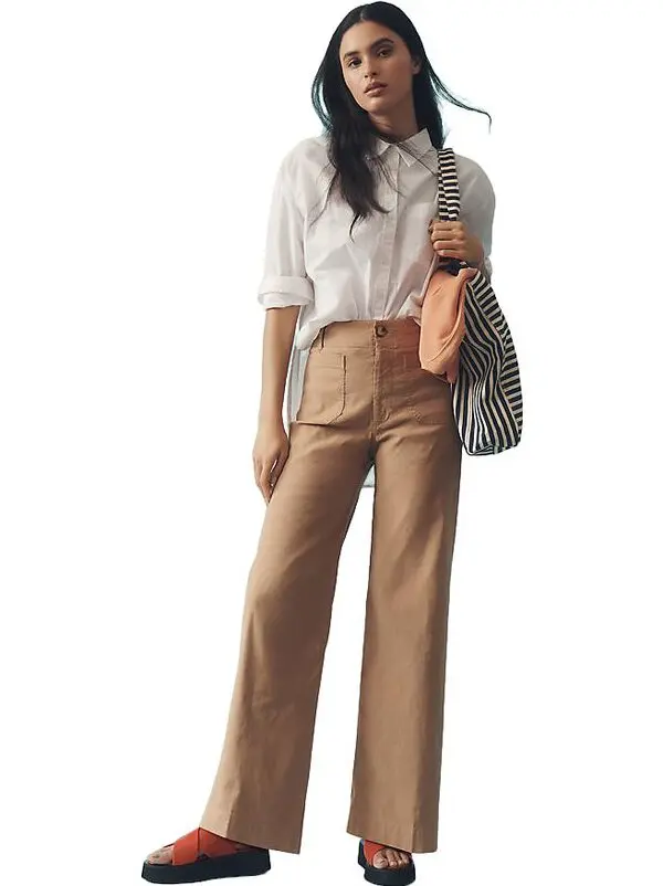 Maeve The Colette Full-length Wide-leg Trousers - True Camel