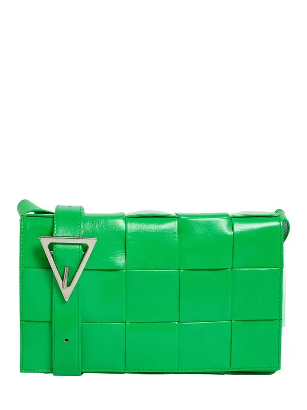 Bottega Veneta Leather Intreccio Cassette Cross-body Bag - Green