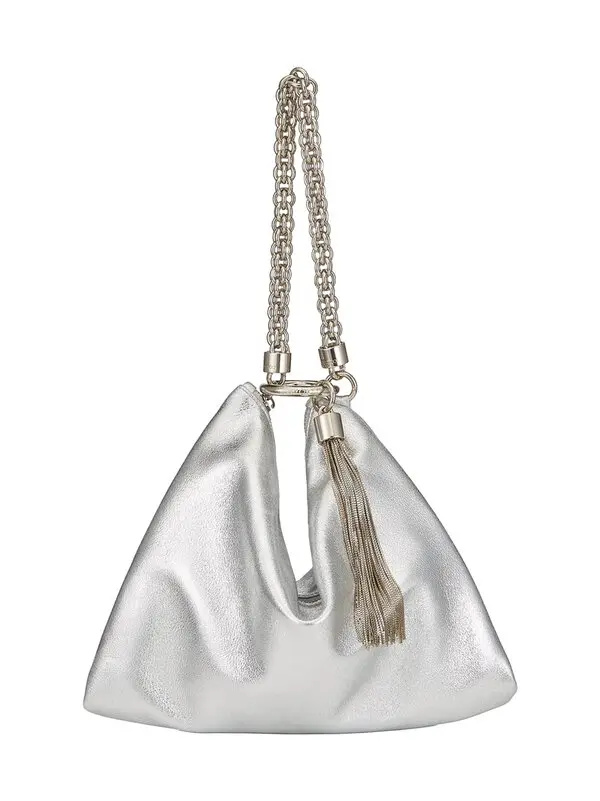 JIMMY CHOO Leather Callie Shoulder Bag - Silver