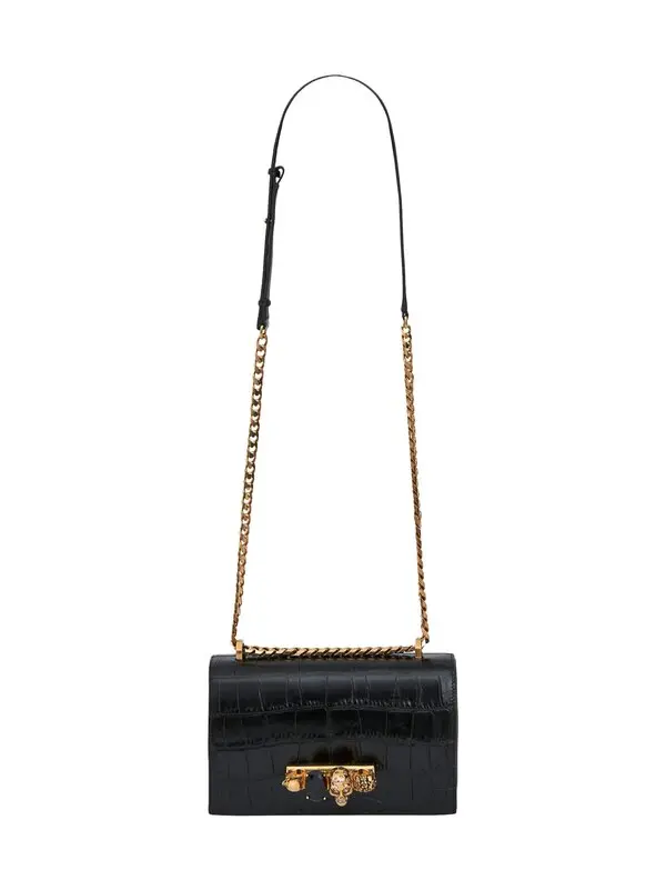 Alexander McQueen Jewelled Satchel Bag - Black