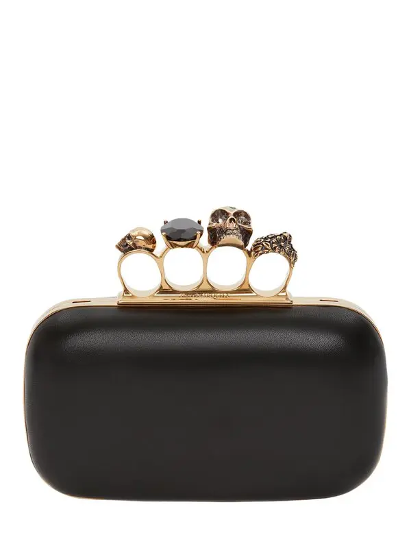 Alexander McQueen Skull Four-ring Clutch Bag - Black