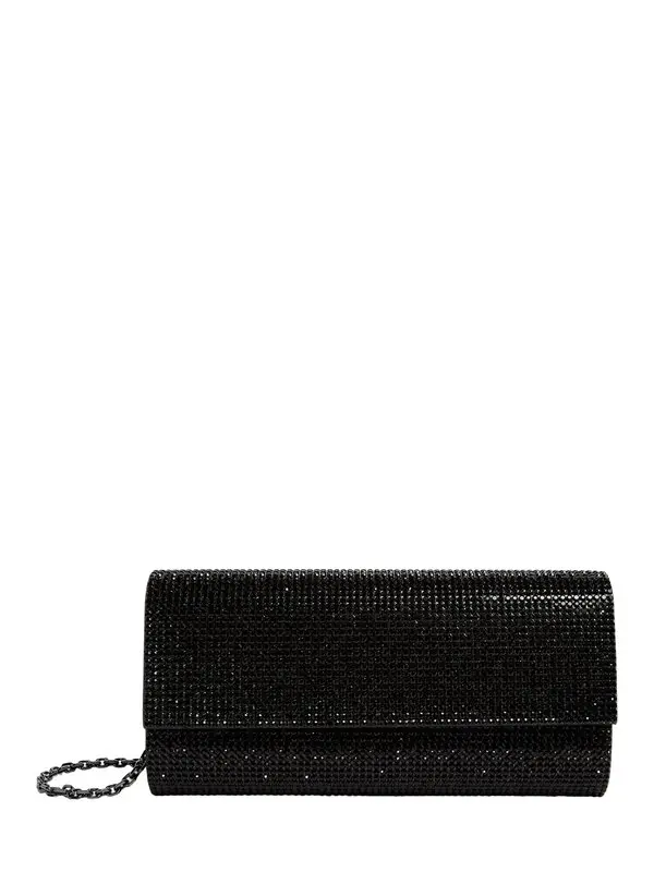 Judith Leiber Satin Crystal-embellished Perry Clutch Bag - Black