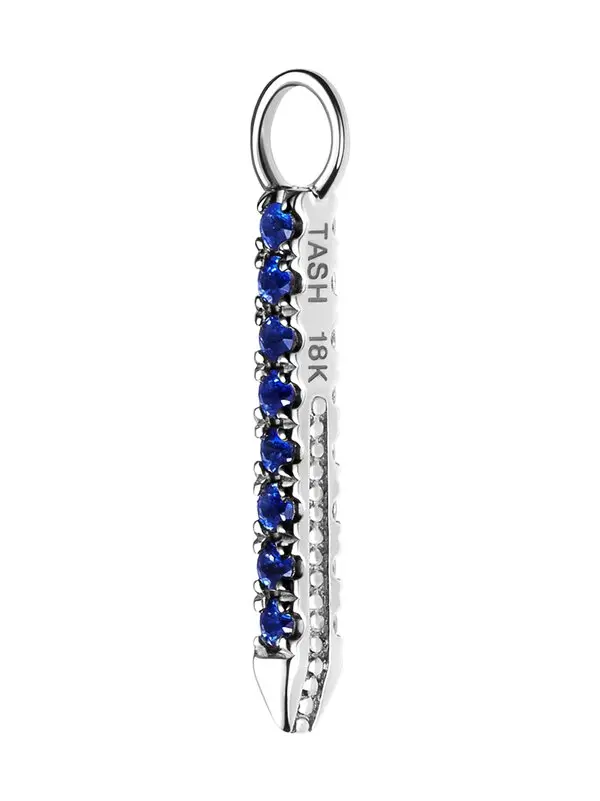 MARIA TASH Diamond And Sapphire Eternity Bar Charm - White