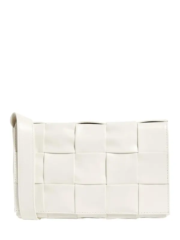 Bottega Veneta Leather Intreccio Cassette Cross-body Bag - White